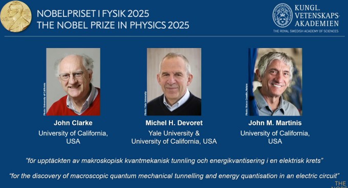 [노벨상 2025] 물리학상에 존 클라크, 미셸 드보레, 존 마티니스(1보) : 동아사이언스